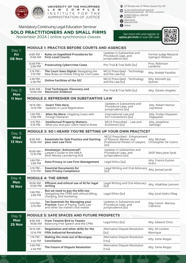 Mandatory Continuing Legal Education (MCLE) – UP Law Center