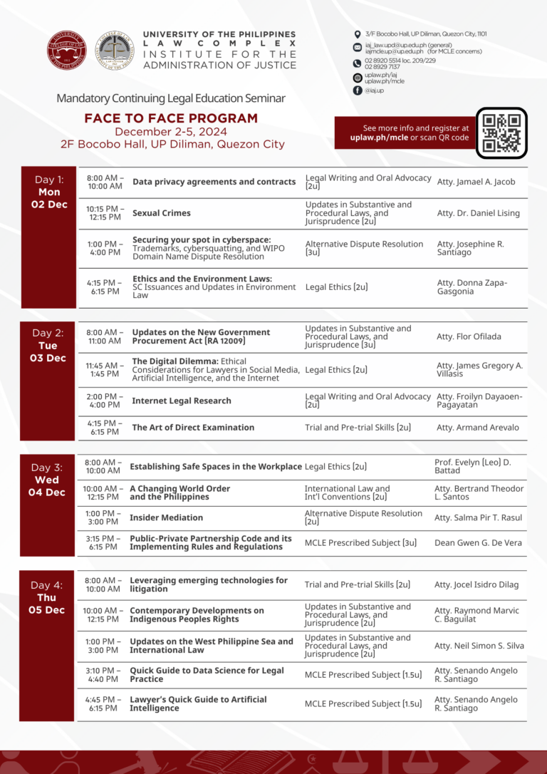 Mandatory Continuing Legal Education (MCLE) – UP Law Center