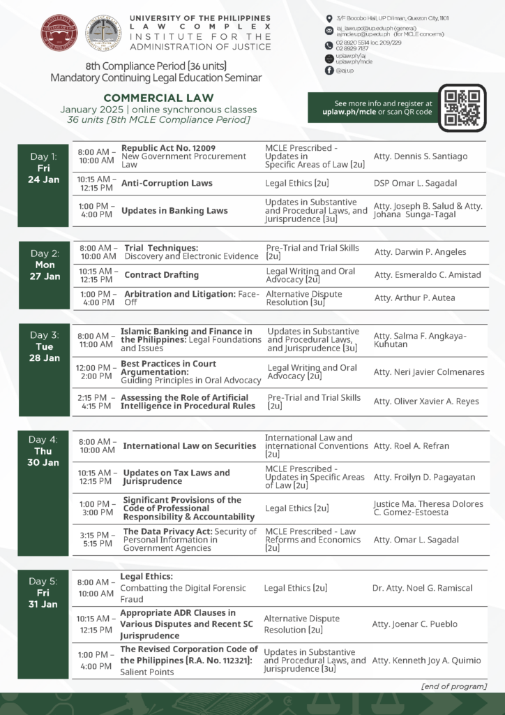 Mandatory Continuing Legal Education (MCLE) – UP Law Center