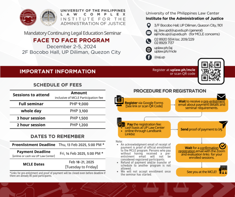 Mandatory Continuing Legal Education (MCLE) – UP Law Center