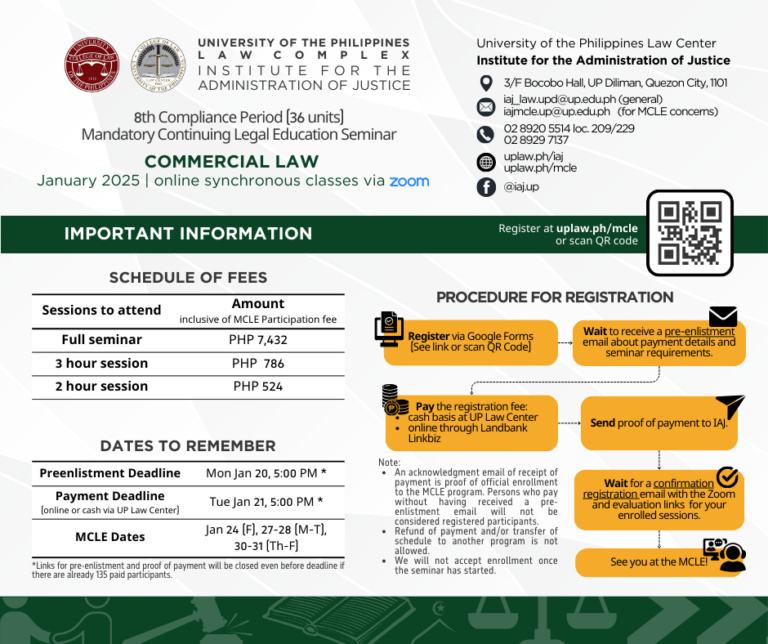 Mandatory Continuing Legal Education (MCLE) – UP Law Center