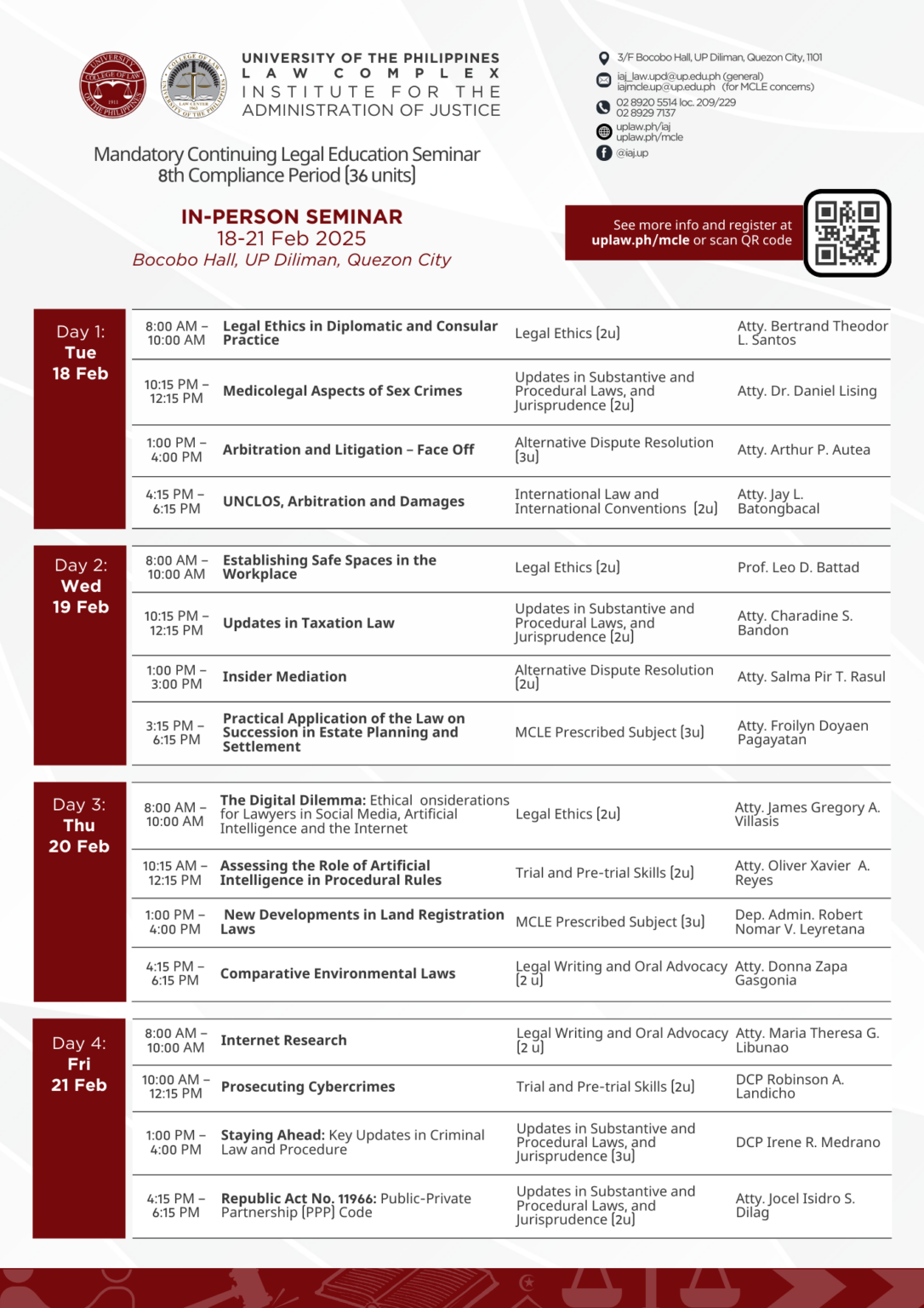 Mandatory Continuing Legal Education (MCLE) – UP Law Center