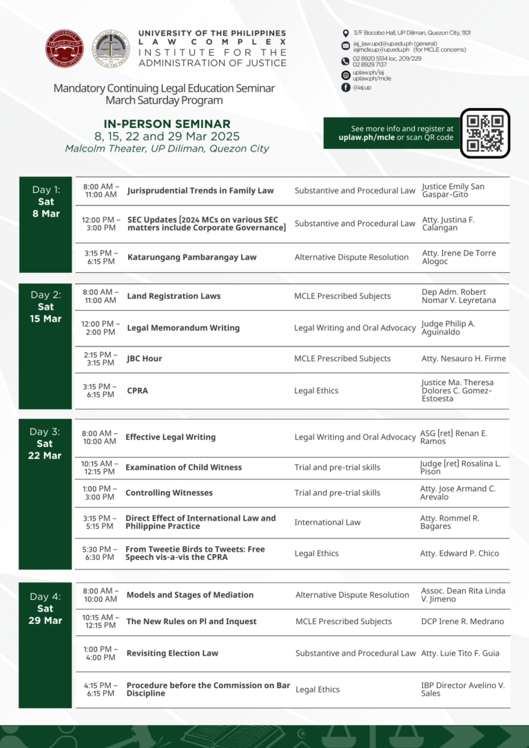 Mandatory Continuing Legal Education (MCLE) – UP Law Center