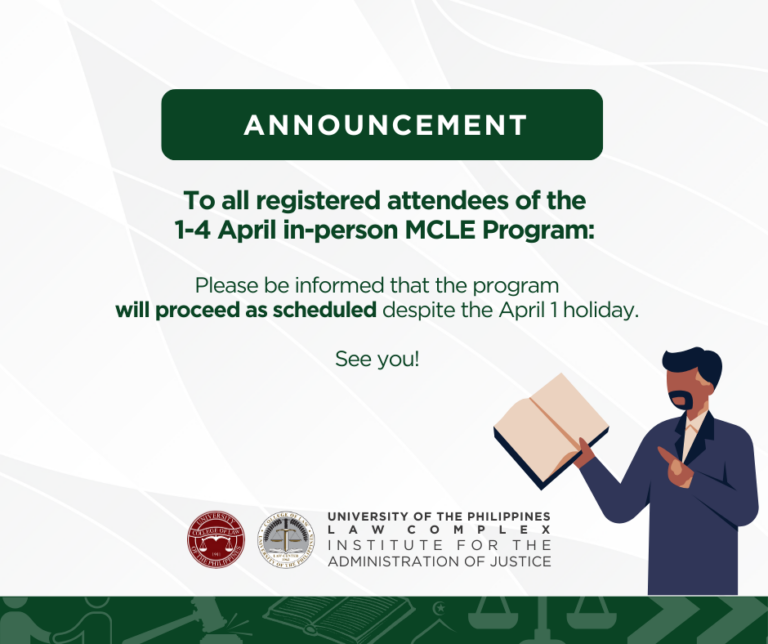 Mandatory Continuing Legal Education (MCLE) – UP Law Center