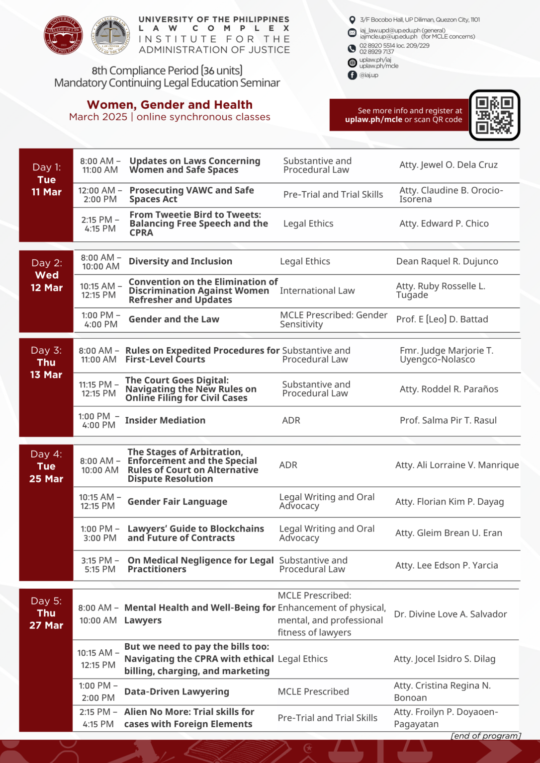 Mandatory Continuing Legal Education (MCLE) – UP Law Center