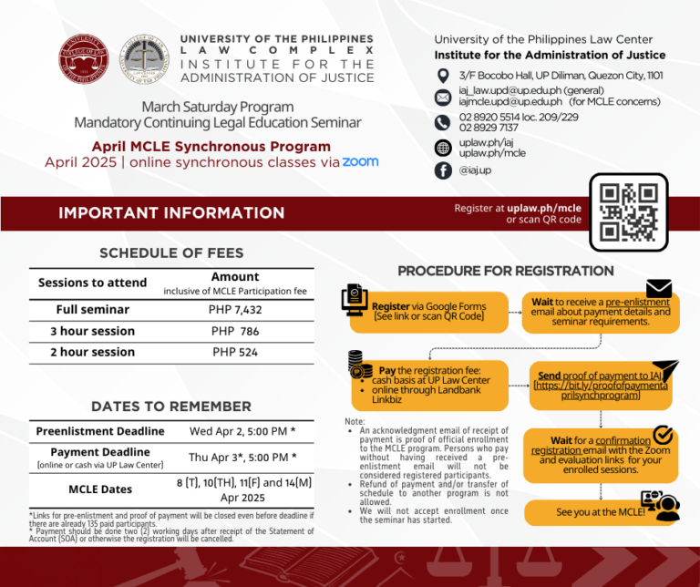 Mandatory Continuing Legal Education (MCLE) – UP Law Center